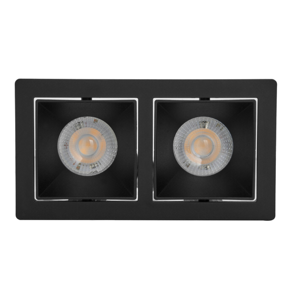 LÁMPARA DE EMPOTRAR EN TECHO TIPO SPOT 3.7 X 16.7 X 9 CM 2 LUCES NEGRO ...