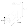 LÁMPARA DE USO EN RIEL EN TECHO TIPO SPOT 14.7 X 15.5 CM 1 LUZ NEGRO ...