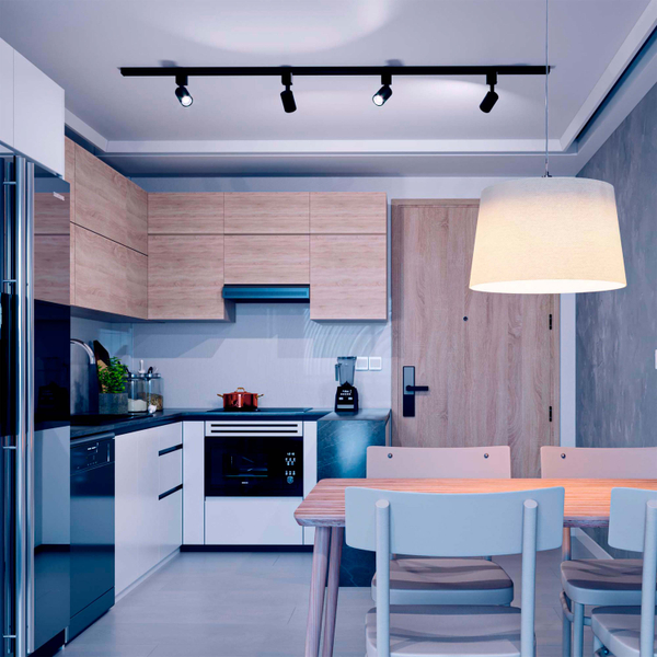 KIT DE 3 LÁMPARAS DE USO EN RIEL EN TECHO TIPO SPOT 12 CM X 1 M 3 LUCES ...