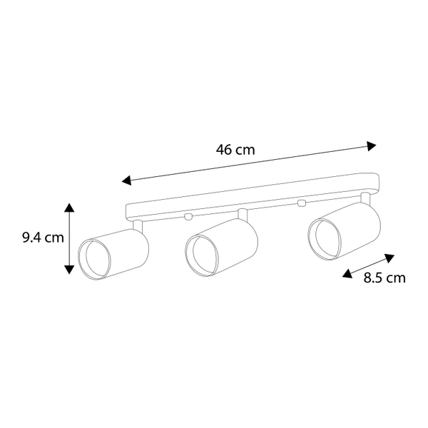 LÁMPARA DE SOBREPONER EN TECHO TIPO SPOT 46 X 9.4 X 8.5 CM CM 3 LUCES ...