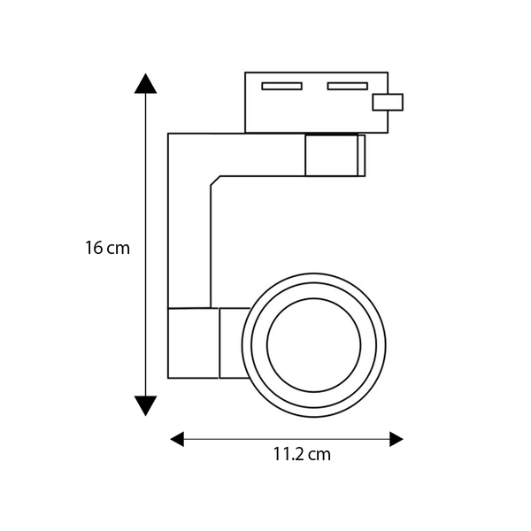 LÁMPARA DE USO EN RIEL EN TECHO TIPO SPOTLIGHT 16 X 11.2 CM 1 LUZ ...
