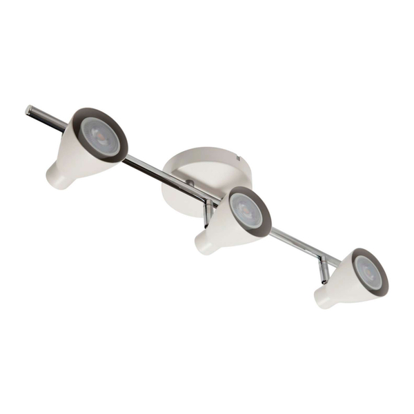 LÁMPARA DE SOBREPONER EN TECHO TIPO SPOT 18 X 54.5 CM 3 LUCES BLANCO ...
