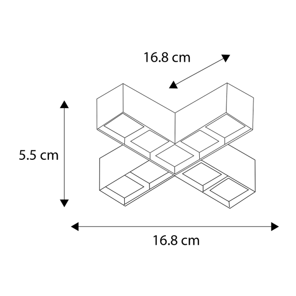 CONECTOR PARA DÚO INTERCONECTABLE 5.5 X 16.8 X 16.8 CM 1 LUZ BLANCO LUZ ...