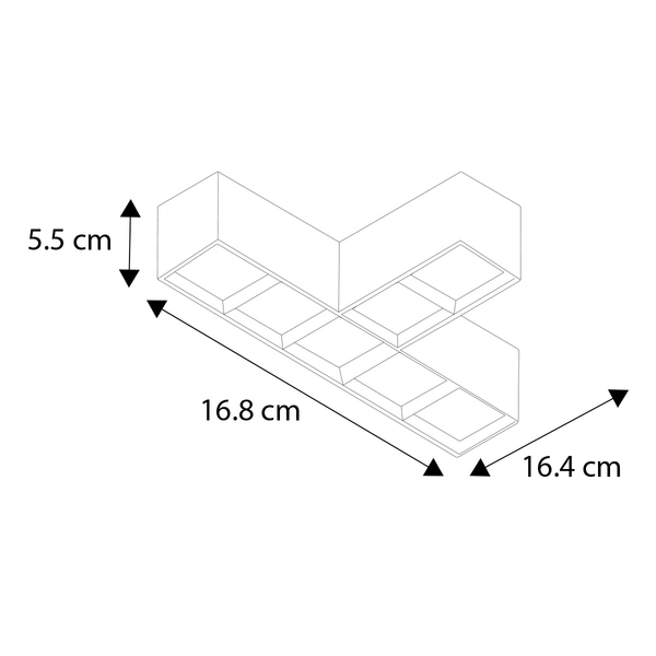 CONECTOR PARA DÚO INTERCONECTABLE 5.5 X 16.8 X 16.4 CM 1 LUZ NEGRO LUZ ...