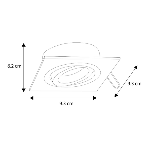 LÁMPARA DE EMPOTRAR EN TECHO TIPO DOWNLIGHT 6.2 X 9.3 X 9.3 CM 1 LUZ ALUMINIO LUZ CÁLIDA | The ...