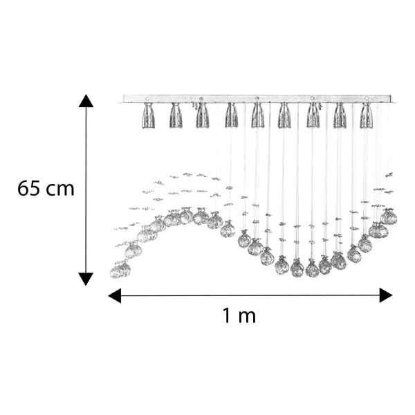 LÁMPARA CANDIL LED 65 CM X 1 M X 30 CM CROMO | The Home Depot México