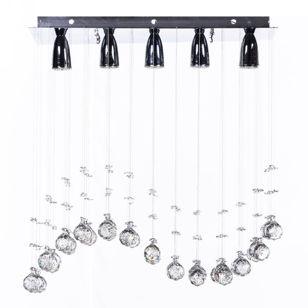 LÁMPARA CANDIL LED 65 CM X 60 X 30 CM CROMO | The Home Depot México