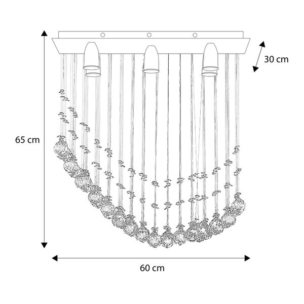 LÁMPARA CANDIL LED 65 X 60 X 30 CM CROMO | The Home Depot México