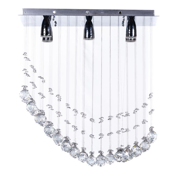 LÁMPARA CANDIL LED 65 X 60 X 30 CM CROMO | The Home Depot México