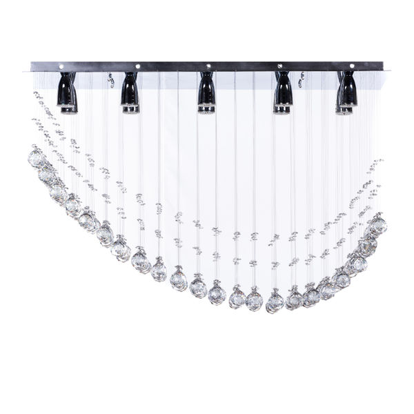 LÁMPARA CANDIL LED 65 CM X 1 M X 30 CM CROMO | The Home Depot México