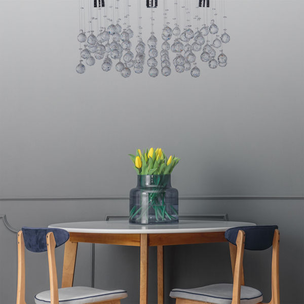 LÁMPARA CANDIL LED 35 X 65 X 50 CM CROMO | The Home Depot México