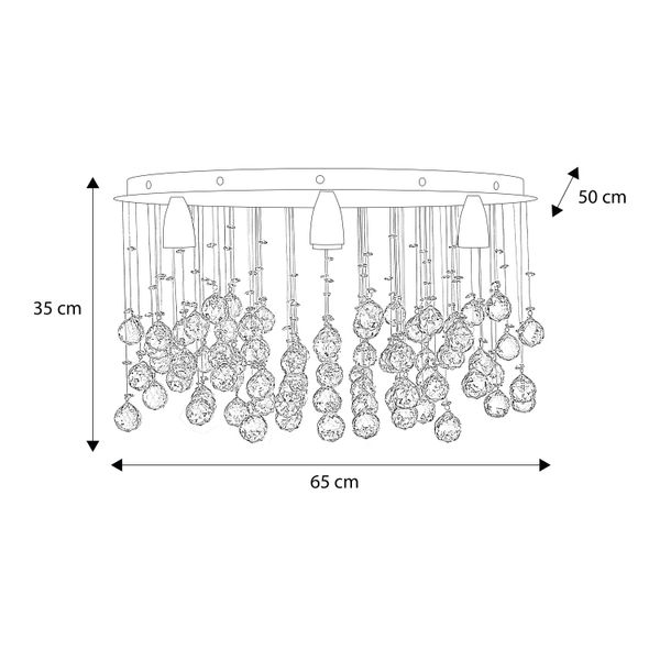 LÁMPARA CANDIL LED 35 X 65 X 50 CM CROMO | The Home Depot México