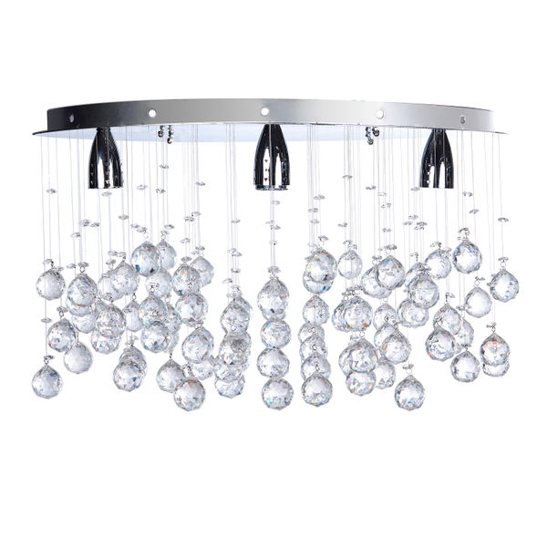 LÁMPARA CANDIL LED 35 X 65 X 50 CM CROMO | The Home Depot México