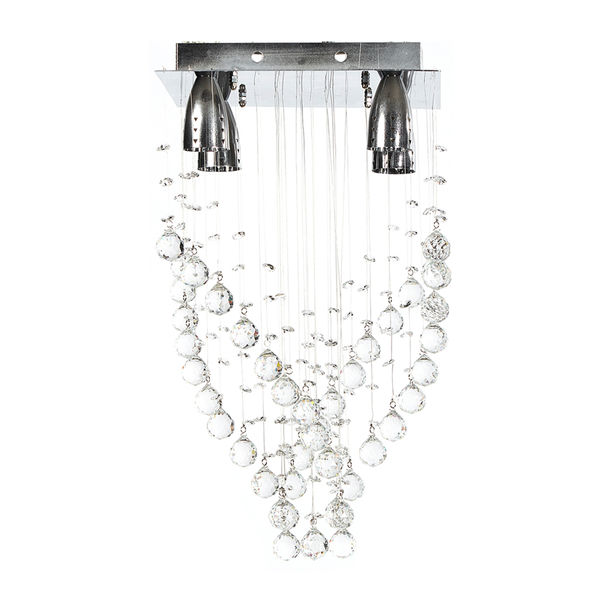 LÁMPARA CANDIL LED 52 X 30 X 30 CM CROMO | The Home Depot México