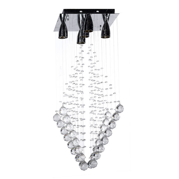 LÁMPARA CANDIL LED 76 X 30 X 30 CM CROMO | The Home Depot México