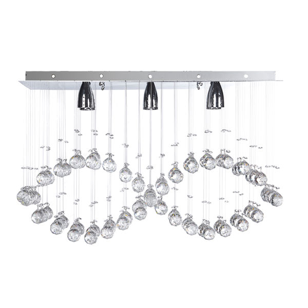 LÁMPARA CANDIL LED 50 X 80 X 30 CM CROMO | The Home Depot México