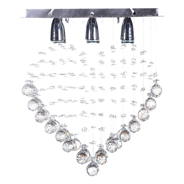 LÁMPARA CANDIL LED 55 X 50 X 27 CM CROMO | The Home Depot México