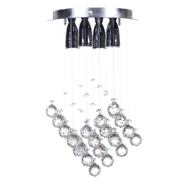 LÁMPARA CANDIL LED 50 X 30 CM CROMO | The Home Depot México