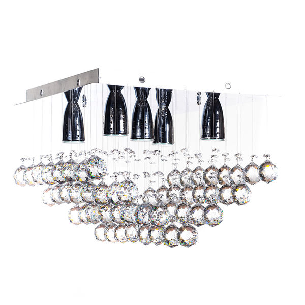 LÁMPARA CANDIL LED 30 X 40 X 40 CM CROMO | The Home Depot México