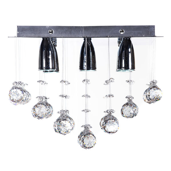 LÁMPARA CANDIL LED 30 X 40 X 40 CM CROMO | The Home Depot México