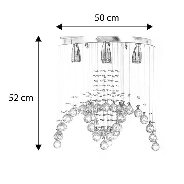 LÁMPARA CANDIL LED 52 X 50 CM CROMO | The Home Depot México