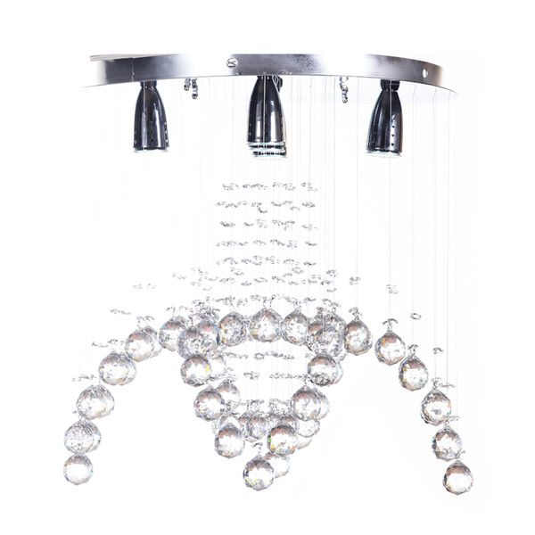 LÁMPARA CANDIL LED 52 X 50 CM CROMO | The Home Depot México