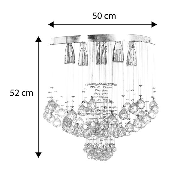 LÁMPARA CANDIL LED 52 X 50 CM CROMO | The Home Depot México
