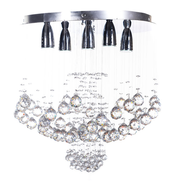 LÁMPARA CANDIL LED 52 X 50 CM CROMO | The Home Depot México