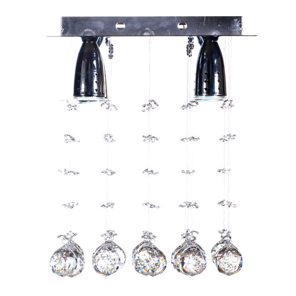 LÁMPARA CANDIL LED 30 X 40 X 40 CM CROMO | The Home Depot México