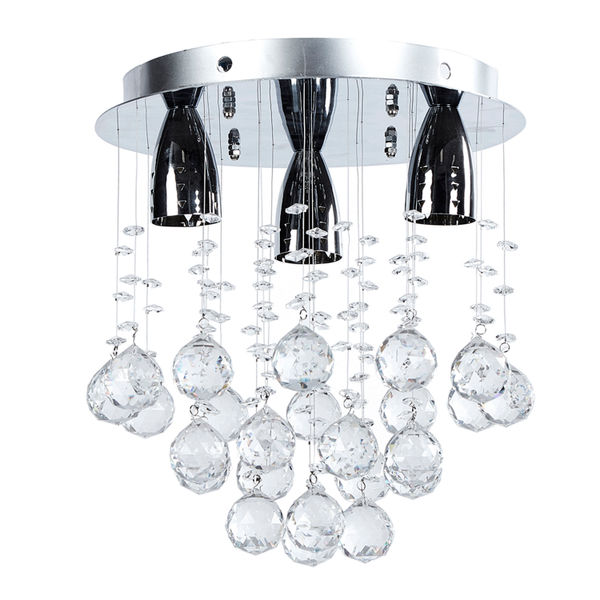 LÁMPARA CANDIL LED 30 X 30 CM CROMO | The Home Depot México