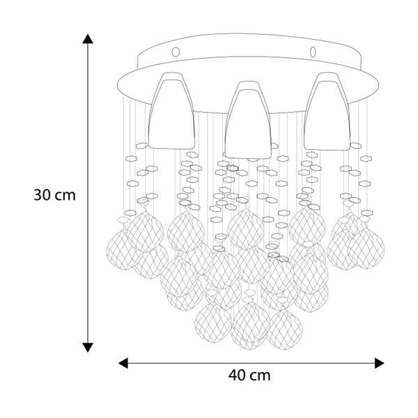 LÁMPARA CANDIL LED 30 X 40 CM CROMO | The Home Depot México