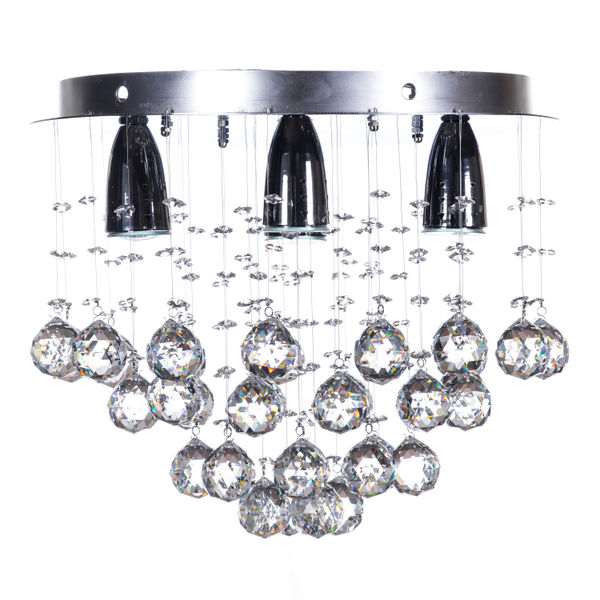 LÁMPARA CANDIL LED 30 X 40 CM CROMO | The Home Depot México