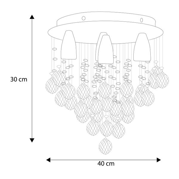 LÁMPARA CANDIL LED 30 X 40 CM CROMO | The Home Depot México