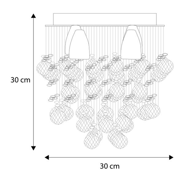 LÁMPARA CANDIL LED 30 X 30 X 30 CM CROMO | The Home Depot México