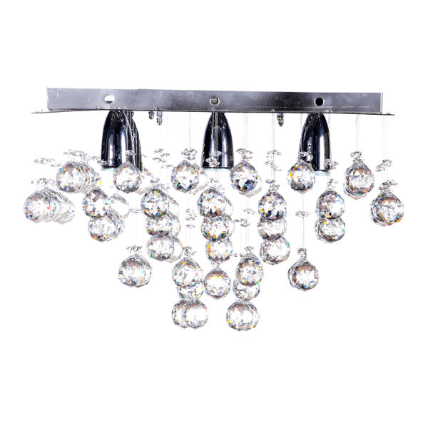 LÁMPARA CANDIL LED 30 X 40 X 40 CM CROMO | The Home Depot México