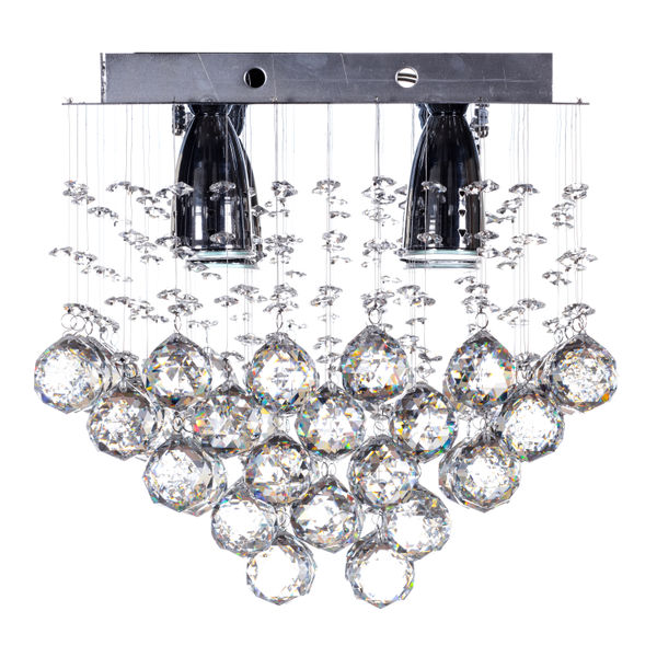 LÁMPARA CANDIL LED 30 X 30 X 30 CM CROMO | The Home Depot México