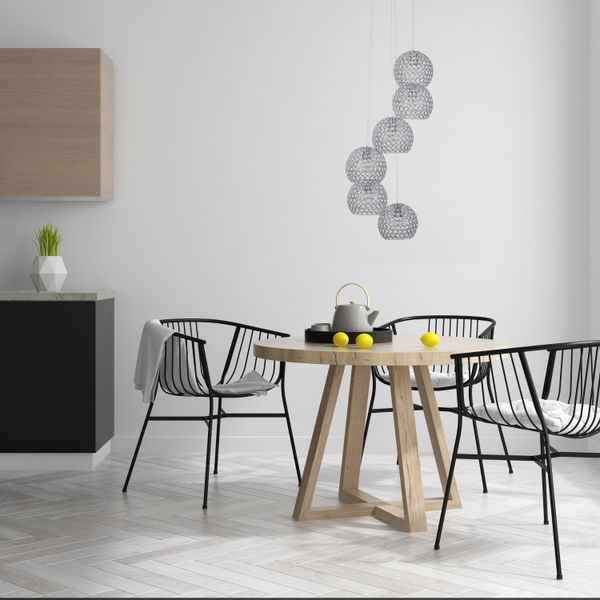 LÁMPARA COLGANTE LED 1.60 M X 50 CM CROMO | The Home Depot México