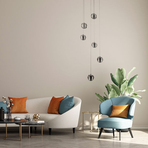 LÁMPARA CANDIL LED 1.20 M X 50 CM CROMO | The Home Depot México