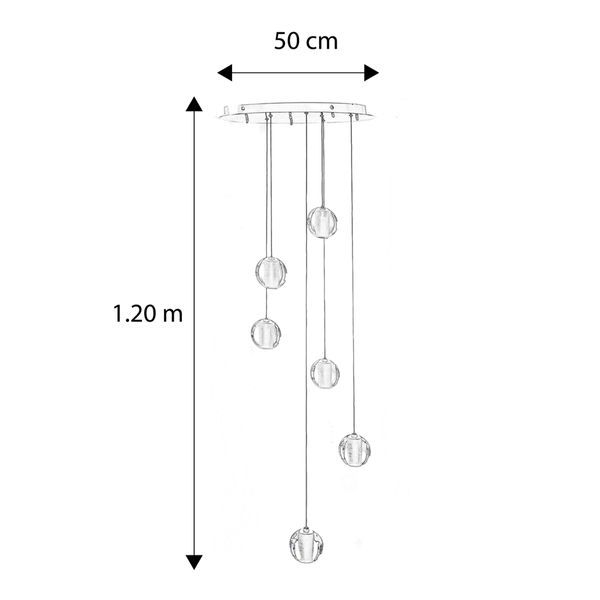 LÁMPARA CANDIL LED 1.20 M X 50 CM CROMO | The Home Depot México