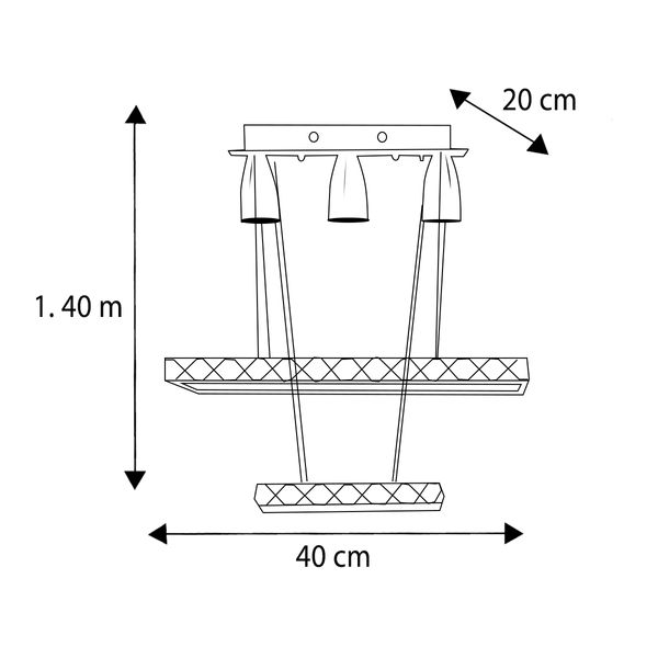 LÁMPARA CANDIL LED 1.40 M X 40 X 20 CM CROMO | The Home Depot México