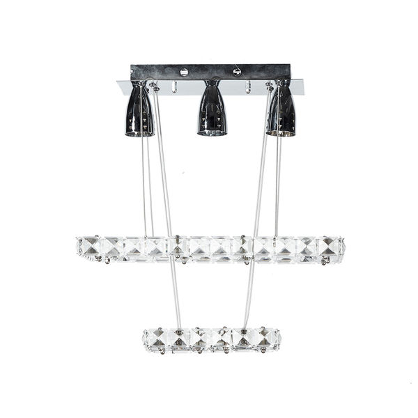 LÁMPARA CANDIL LED 1.40 M X 40 X 20 CM CROMO | The Home Depot México