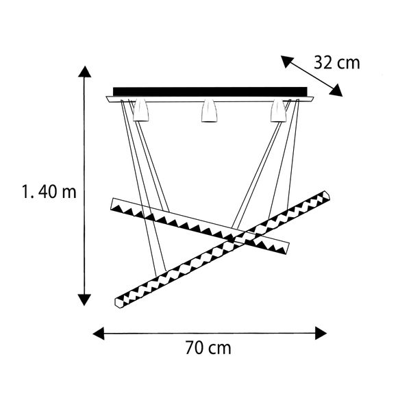 LÁMPARA CANDIL LED 1.40 M X 70 X 32 CM CROMO | The Home Depot México