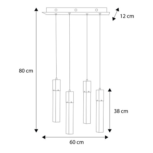 LÁMPARA CANDIL LED 80 X 60 X 12 CM CROMO | The Home Depot México