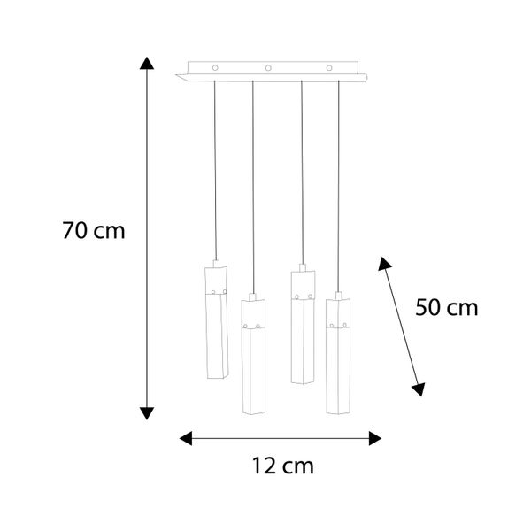 LÁMPARA CANDIL LED 70 X 12 X 50 CM CROMO | The Home Depot México