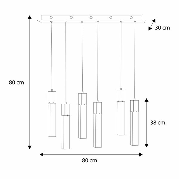 LÁMPARA CANDIL LED 80 X 80 X 30 CM NEGRO | The Home Depot México