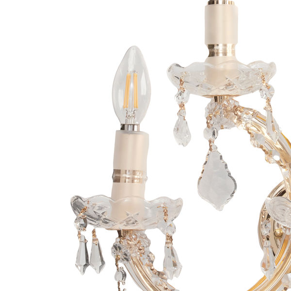 ARBOTANTE CLÁSICO MA THERESA CRISTAL METAL DORADO 5 LUCES LED | The ...