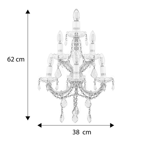ARBOTANTE CLÁSICO MA THERESA CRISTAL METAL DORADO 6 LUCES LED | The ...