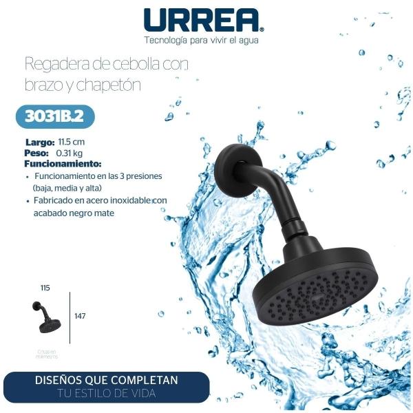 REGADERA CEBOLLA CON BRAZO Y CHAPETÓN | The Home Depot México