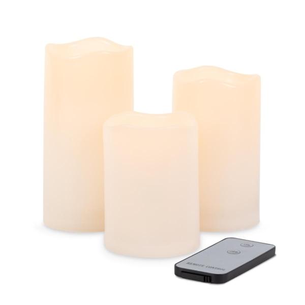 SET DE 3 VELAS LED IVORY CON CONTROL REMOTO | The Home Depot México