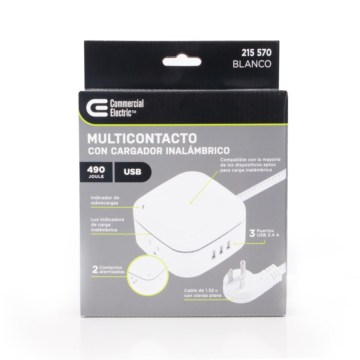MULTICONTACTO CON CARGADOR INALÁMBRICO 3 PUERTOS USB | The Home Depot ...
